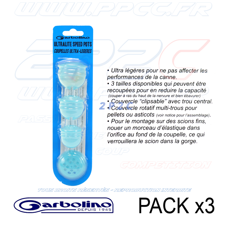 GARBOLINO - ULTRALITE SPEED POT - COUPELLE DE SCION - PACK 3 TAILLES